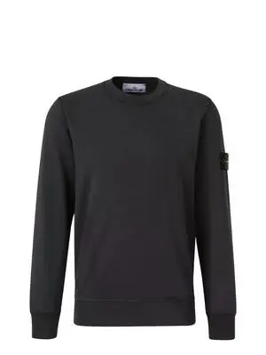 Stone Island Compass Badge Cotton Sweatshirt - Black