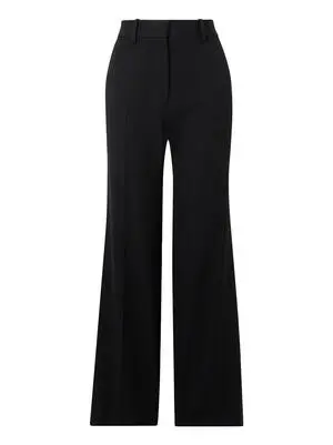 Victoria Beckham Grain De Poudre Straight-leg Trousers - Black