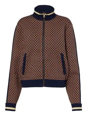 The Upside Geometric Print Cotton-blend Bomber Jacket - Multicoloured