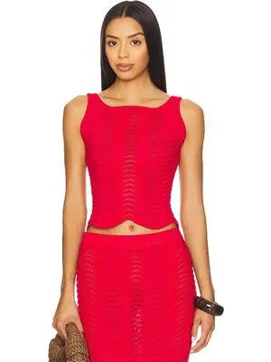CIN CIN Arc Knit Top In . Also - Red