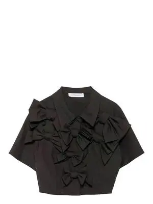 Viktor & Rolf Bow Detail Cropped Shirt - Brown