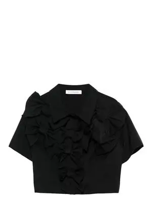 Viktor & Rolf Bow Detail Cropped Shirt - Black