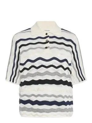 BOTTEGA VENETA Bottega Veneta Wavy Knit Polo Top