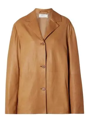 THE ROW Fabian Leather Jacket - Brown