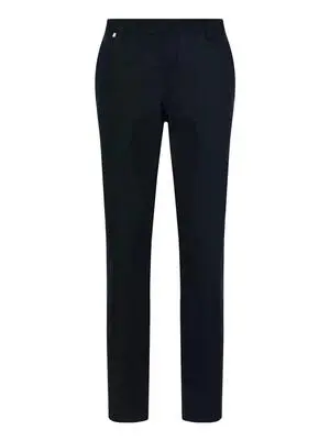 BOSS Tapered-leg Cotton-blend Trousers - Blue