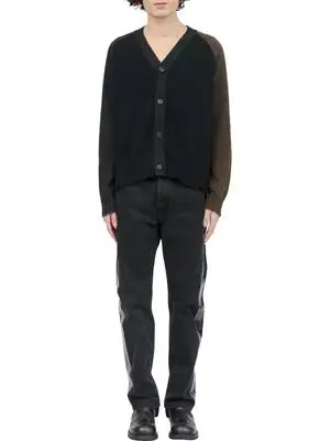 MAISON MARGIELA Color-block Distressed Cardigan - Black