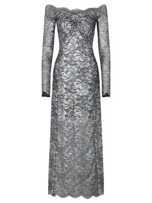 Rabanne Off-shoulder Lace Maxi Dress - Silver