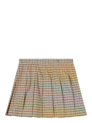 Palm Angels Pleated Check Mini Skirt - Neutrals