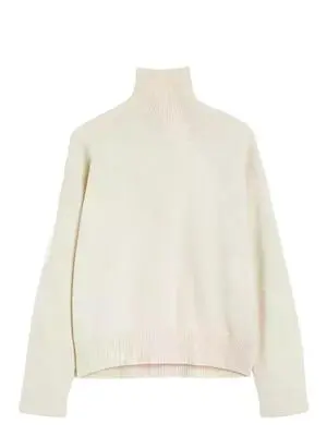 JIL SANDER High-neck Ribbed Knit Sweater - Neutrals
