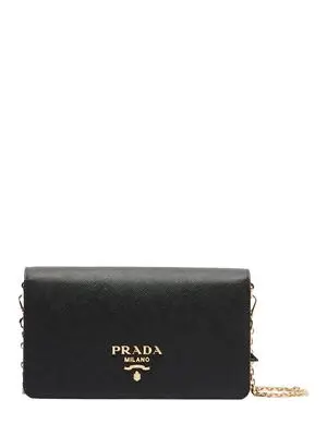 Prada Saffiano Leather Mini Shoulder Bag - Black