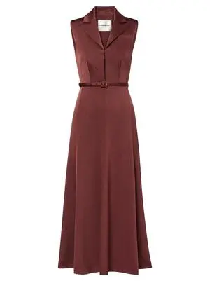 Roland Mouret Crepe Midi Dress - Brown