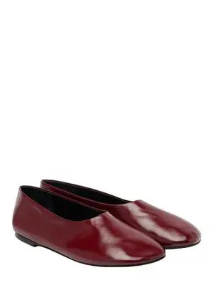 Proenza Schouler Merlot Leather Ballet Flats - Red