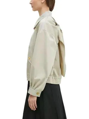 Undercover Tie-back Zip-front Jacket - Neutrals