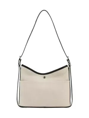 Balenciaga Biarri Logo-plaque Canvas Shoulder Bag - Neutrals