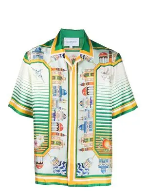 Casablanca Graphic-print Silk Shirt - White