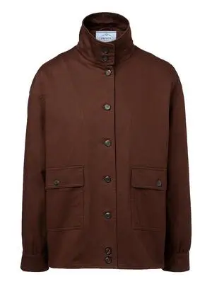 Prada Oversized Cotton Field Jacket - Brown