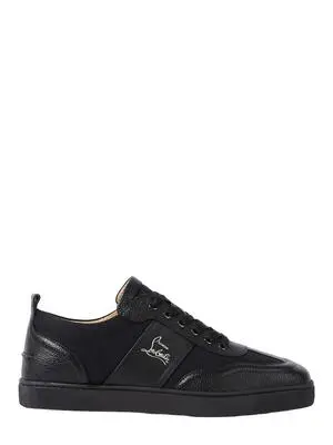 CHRISTIAN LOUBOUTIN Christian Louboutin Logo Leather And Fabric Sneakers Black
