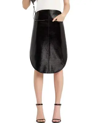 COURREGES Courrèges High-Waisted Skirt With Glossy Finish