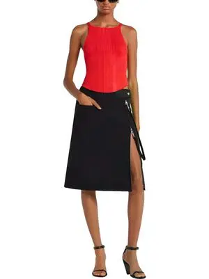 COURREGES Courrèges Ribbed Halter Top Red