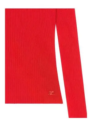 COURREGES Ribbed Off-shoulder Top - Red