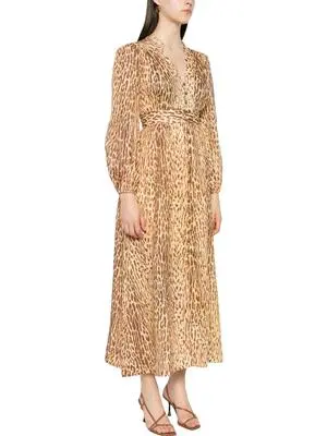 Zimmermann Leopard-print Button-front Dress Neutrals