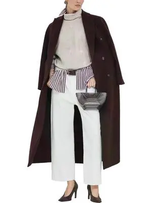 Brunello Cucinelli Double-breasted Peak Lapel Coat - Red