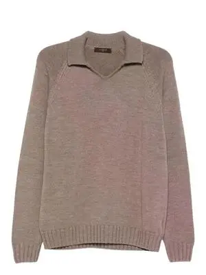 ZANONE Wool Polo Neck Sweater - Brown