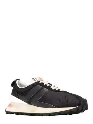 LANVIN Paneled Leather And Calfskin Sneakers - Black