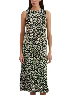 Marc O'polo Floral Print Sleeveless Midi Dress - Black