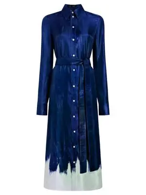 Proenza Schouler Amaya Silk Shirt Dress - Blue