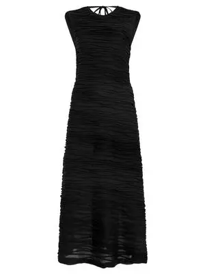 Proenza Schouler White Label Textured Ruffle Midi Dress - Black