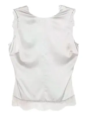 TOM FORD Lace-trimmed Sleeveless Top - Silver