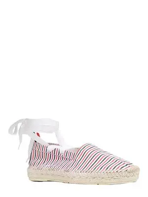 THOM BROWNE Thom Browne Striped Espadrilles With Removable Ankle Ties