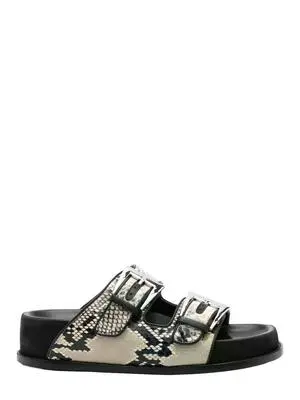 PARIS TEXAS Paris Texas Snakeskin Buckled Sandals