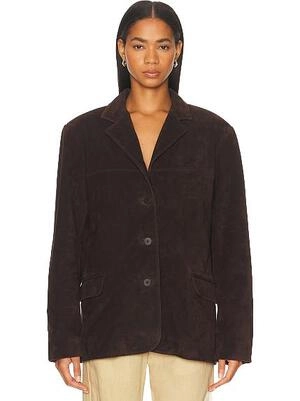 Staud Corrine Leather Jacket - Espresso