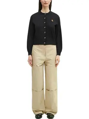 Kenzo Wool Crewneck Cardigan - Black