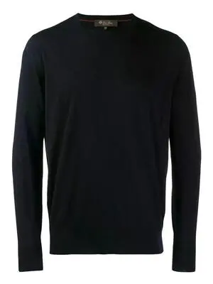 Loro Piana Virgin Wool Crew Neck Sweater - Blue