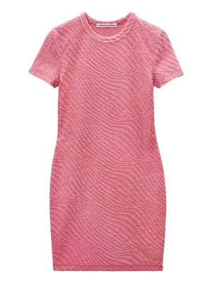 Alexander Wang Short-sleeve Logo-embossed Dress - Pink