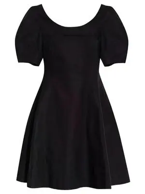 Theory Puff Sleeve Flared Skirt Dress - Black