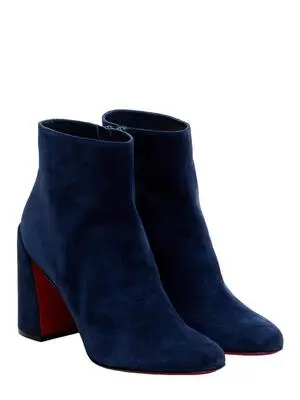 CHRISTIAN LOUBOUTIN Turela 85 Suede Ankle Boots - Blue