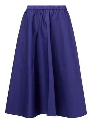 Vince High-rise Cotton Midi Skirt - Blue