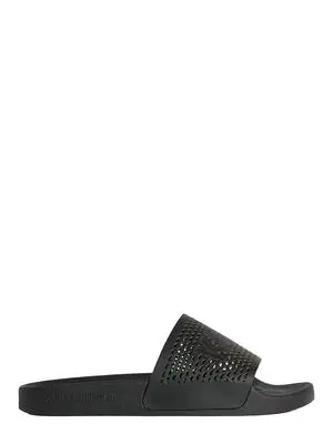 Karl Lagerfeld Leather Perforated Slides - Black