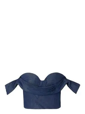ANDRES OTALORA De Azahar Off-the-shoulder Bustier Top - Blue