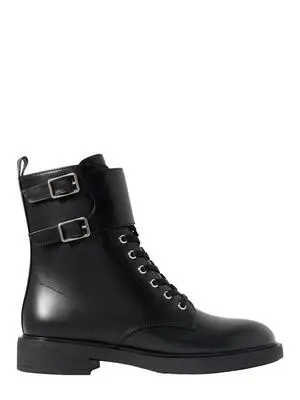 GIANVITO ROSSI Ripley Buckled Leather Ankle Boots - Black