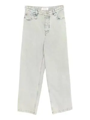 Études Studio Bleach Ring Detail Straight Leg Jeans - Blue