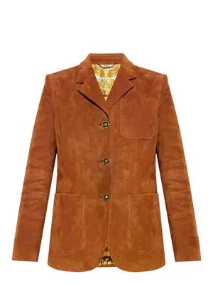 VERSACE Versace Suede Blazer With Notched Lapels