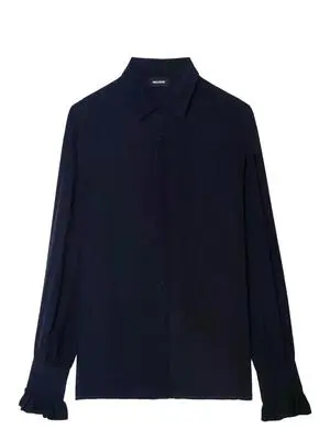 Zadig&Voltaire Ruffled Cuff Shirt With Wing Embroidery - Blue