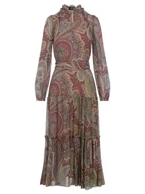 Etro Paisley Ruffled Maxi Dress - Red