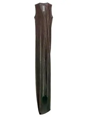 Rick Owens Draped Velvet Maxi Dress - Brown