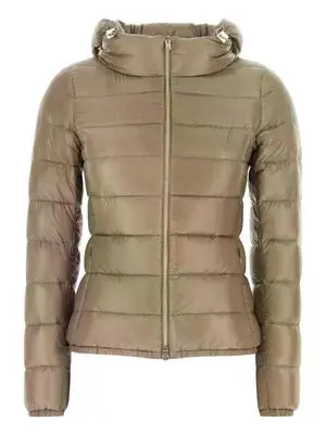 Herno Hooded Quilted Jacket Brown
